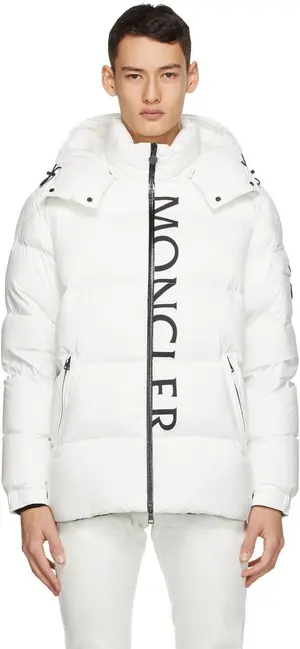 Moncler White Down Maures Puffer Jacket - 042 White | Editorialist